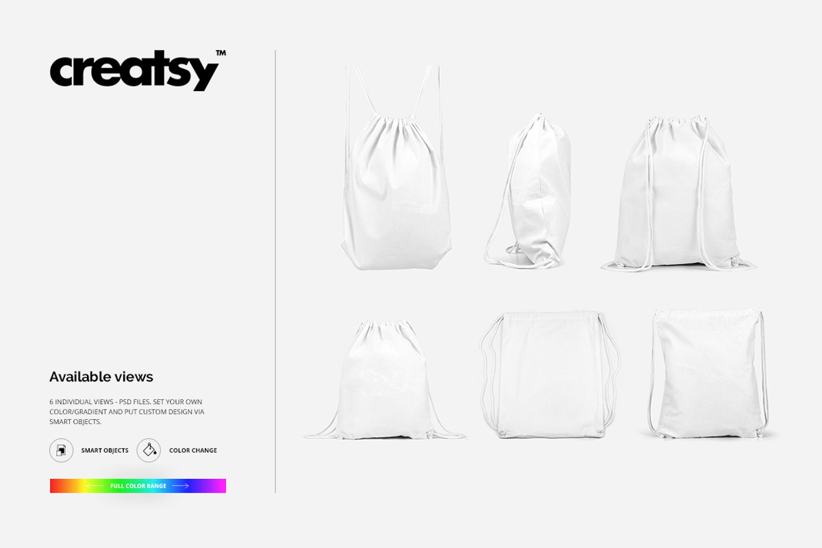 Drawstring Backpack Mockup Set, a Product Mockup by creatsy4 | Creative ...