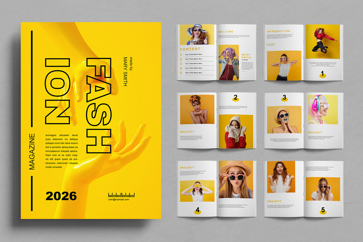 Yellow and Black Magazine Layout