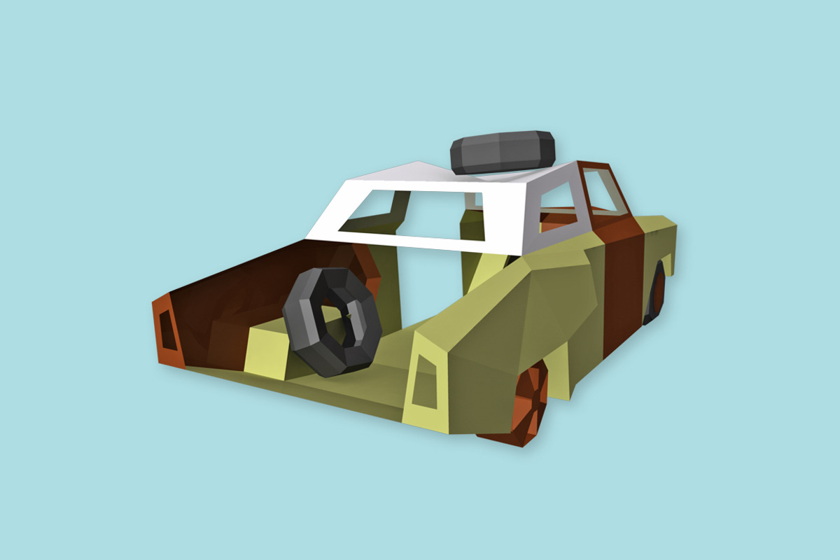 DIY Junk Car - 3d papercraft, a Templates & Theme by PAPER amaze