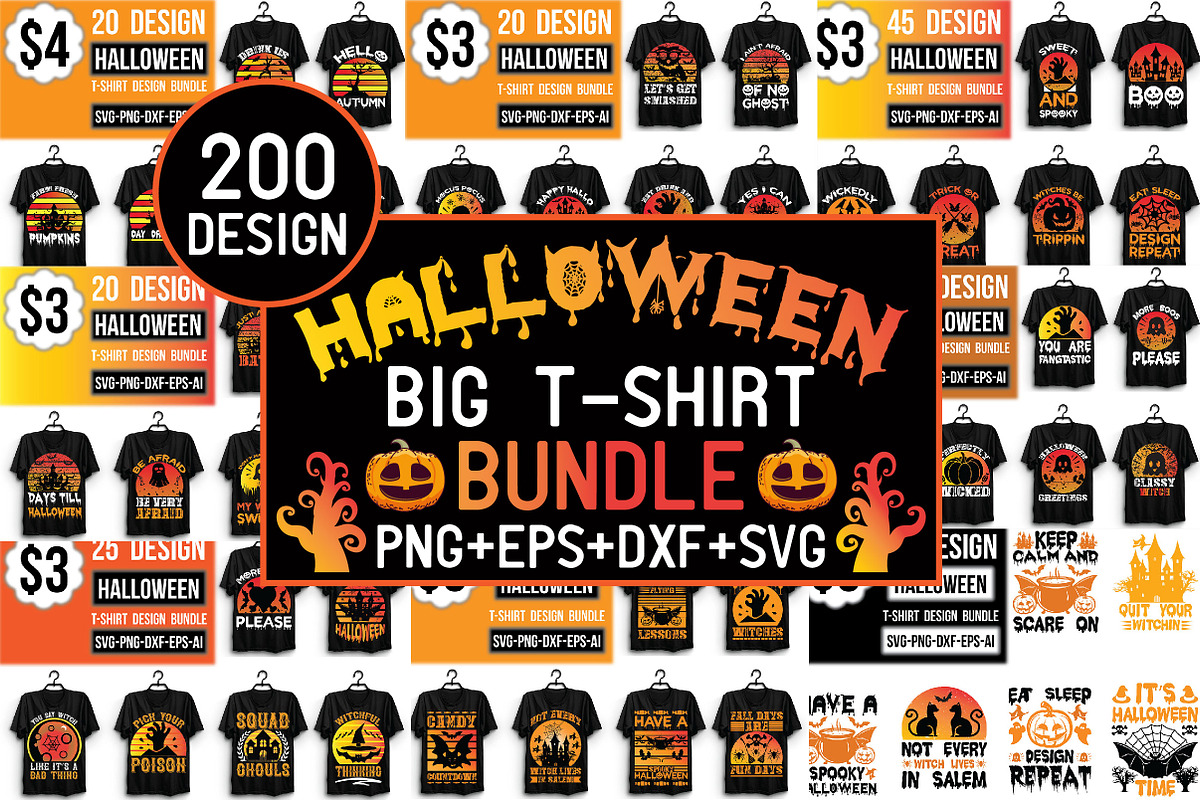 Halloween Big T-shirt Design Bundle, an Illustration by Libby Wishes