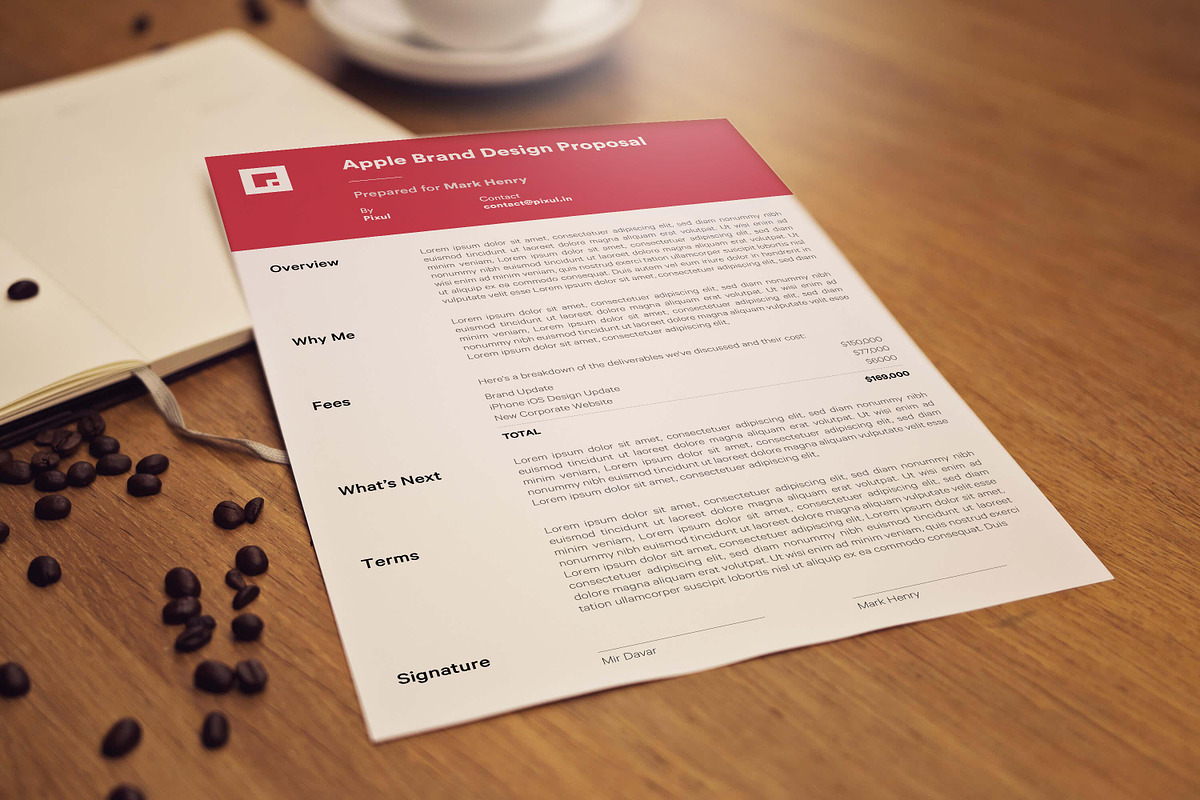 One Page Proposal, a Stationery Template by Pixul