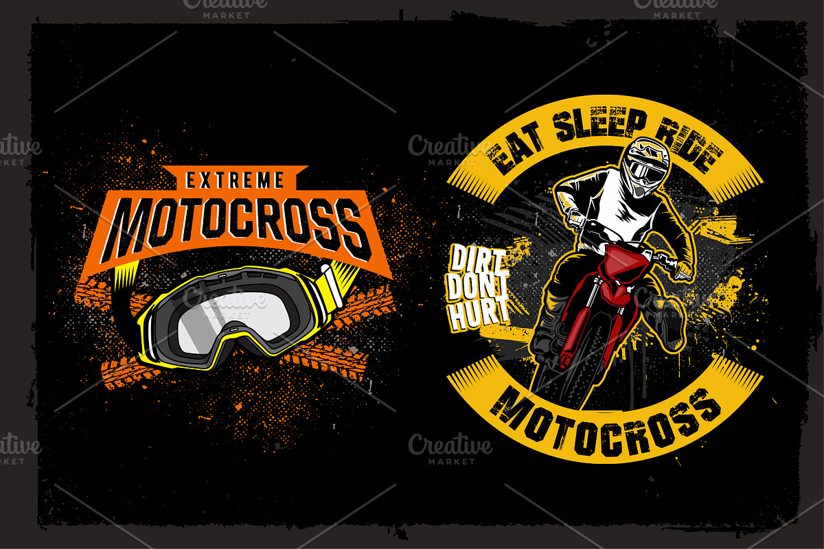 Motocross Design Bundle, a Transportation Illustration by The BolzStudio