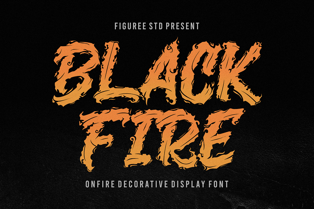 Black Fire - Onfire Decorative Font, a Blackletter Font by figuree ...