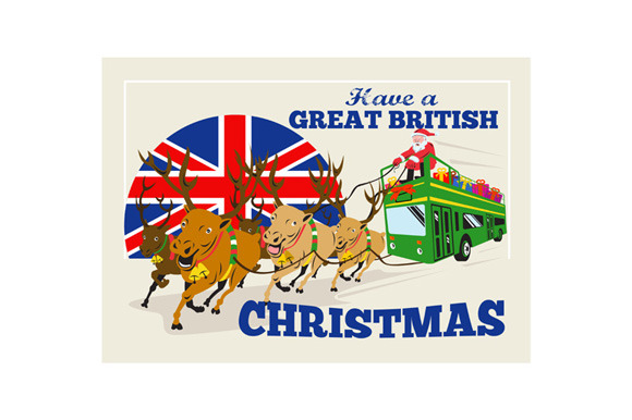 Great British Christmas Santa Reinde, an Illustration by patrimonio