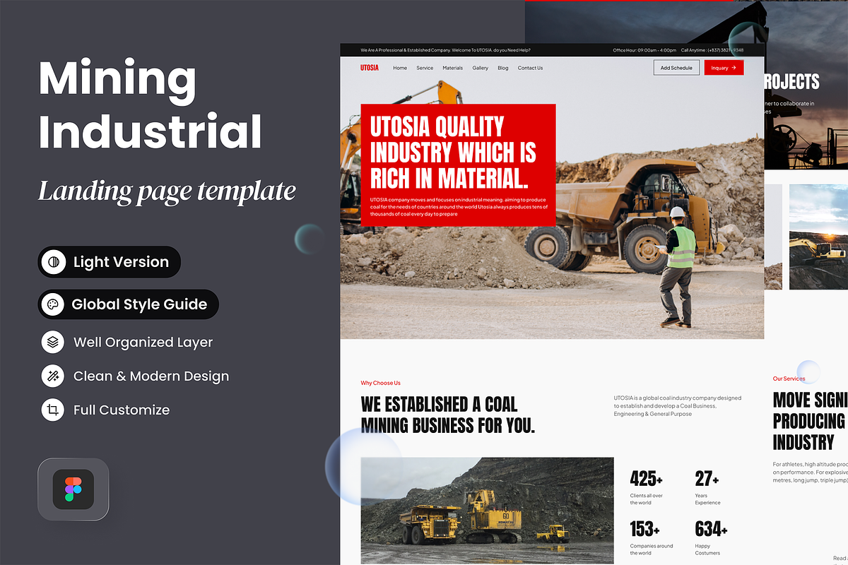 Mining Industrial Landing Page, a Landing Page Template by SLAB! Design ...