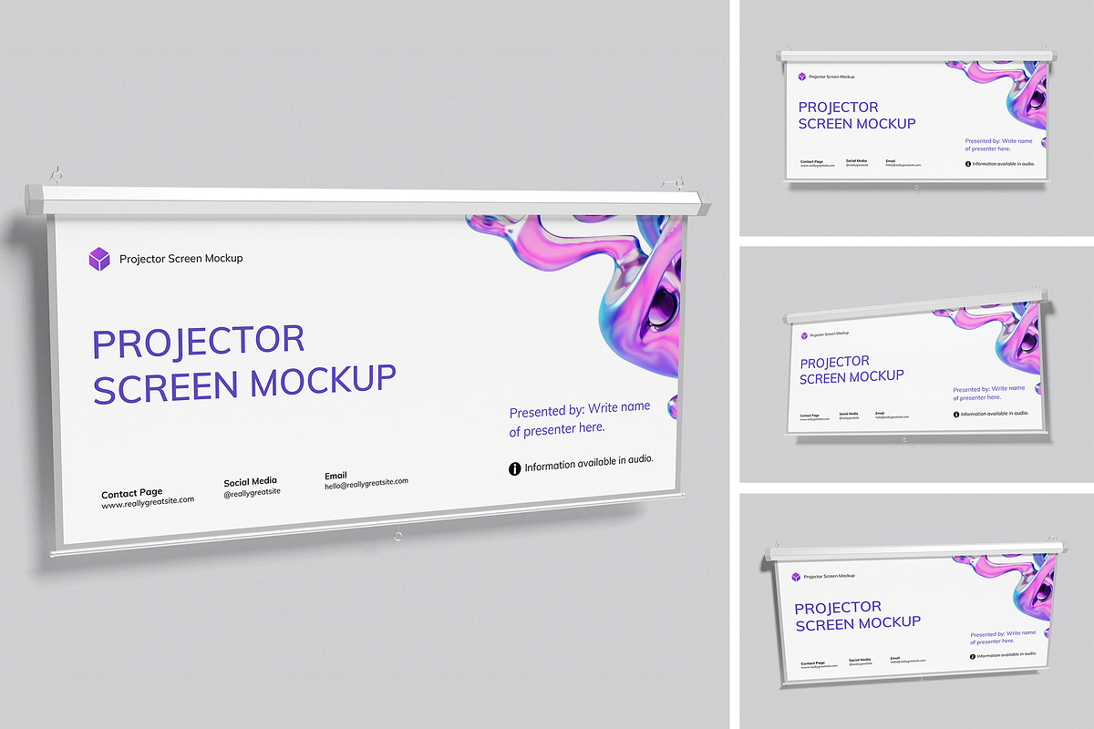 Projector Screen Mockup, an Advertising Mockup by swsi-studio