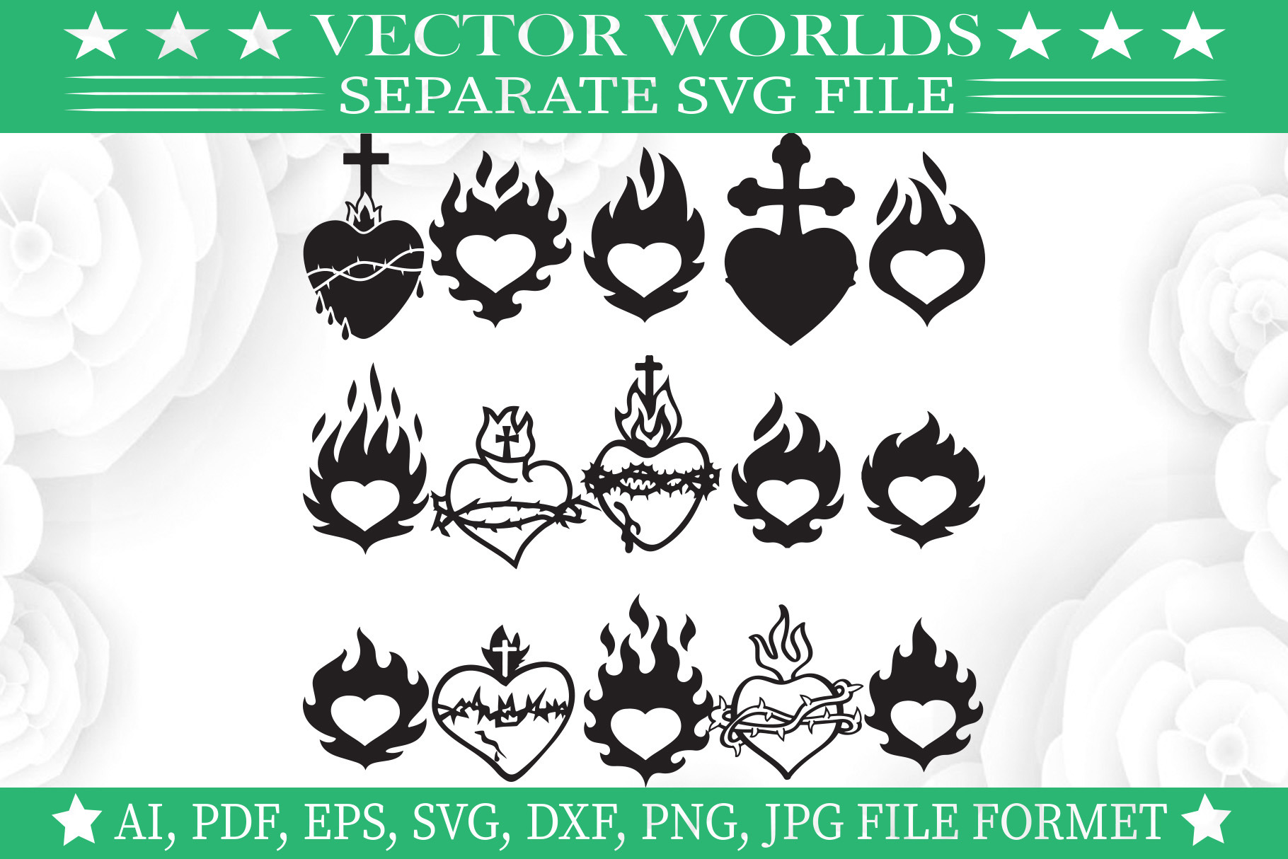 Sacred Heart Svg, Sacred, Heart Svg, an Object Graphic by VectorWorlds