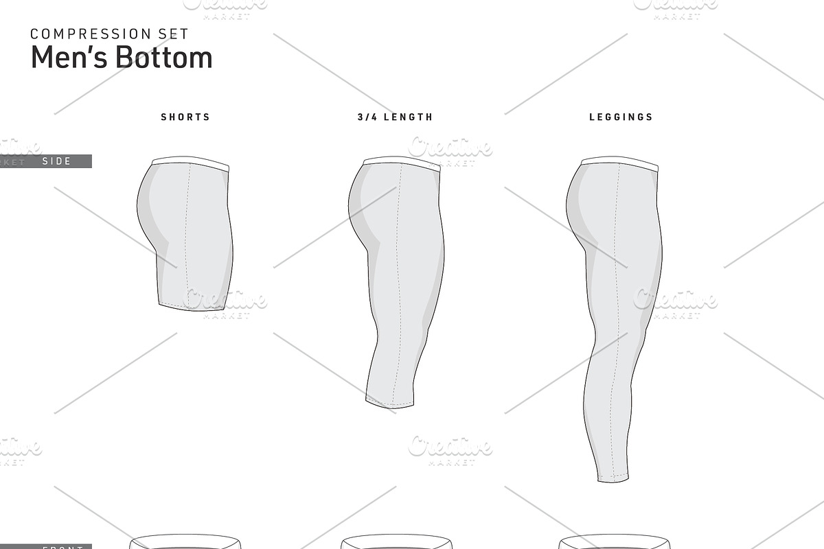 Men's Compression Vector Template, a Bottom Mockup by Supah Shop