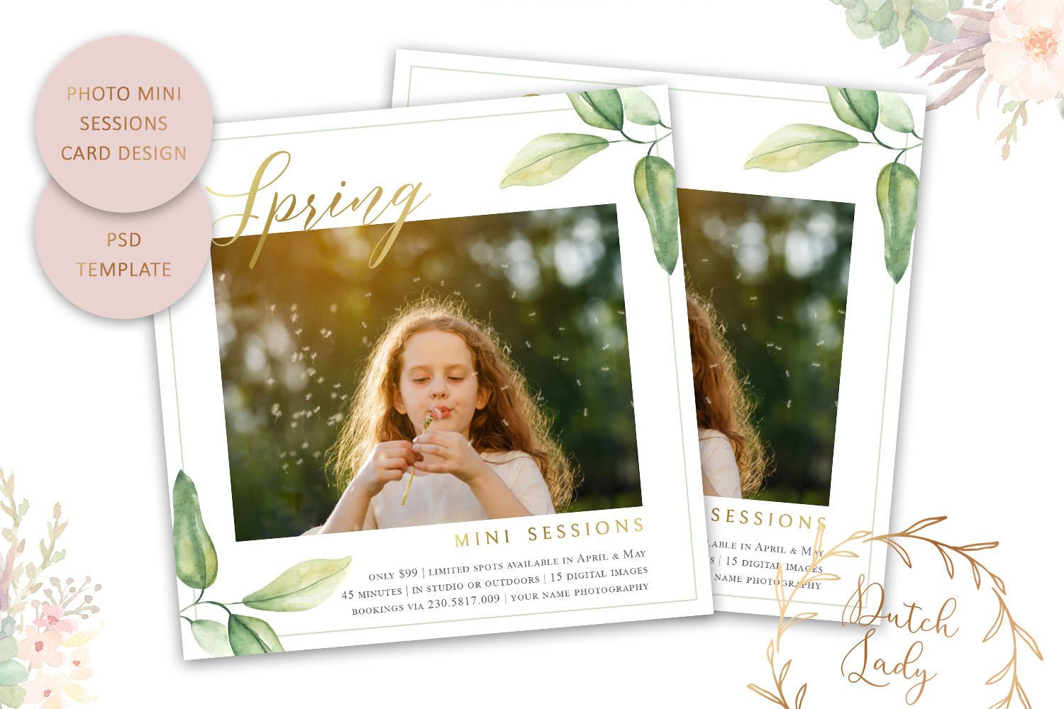 PSD Photo Session Card Template #35, a Card Template by The Dutch Lady ...