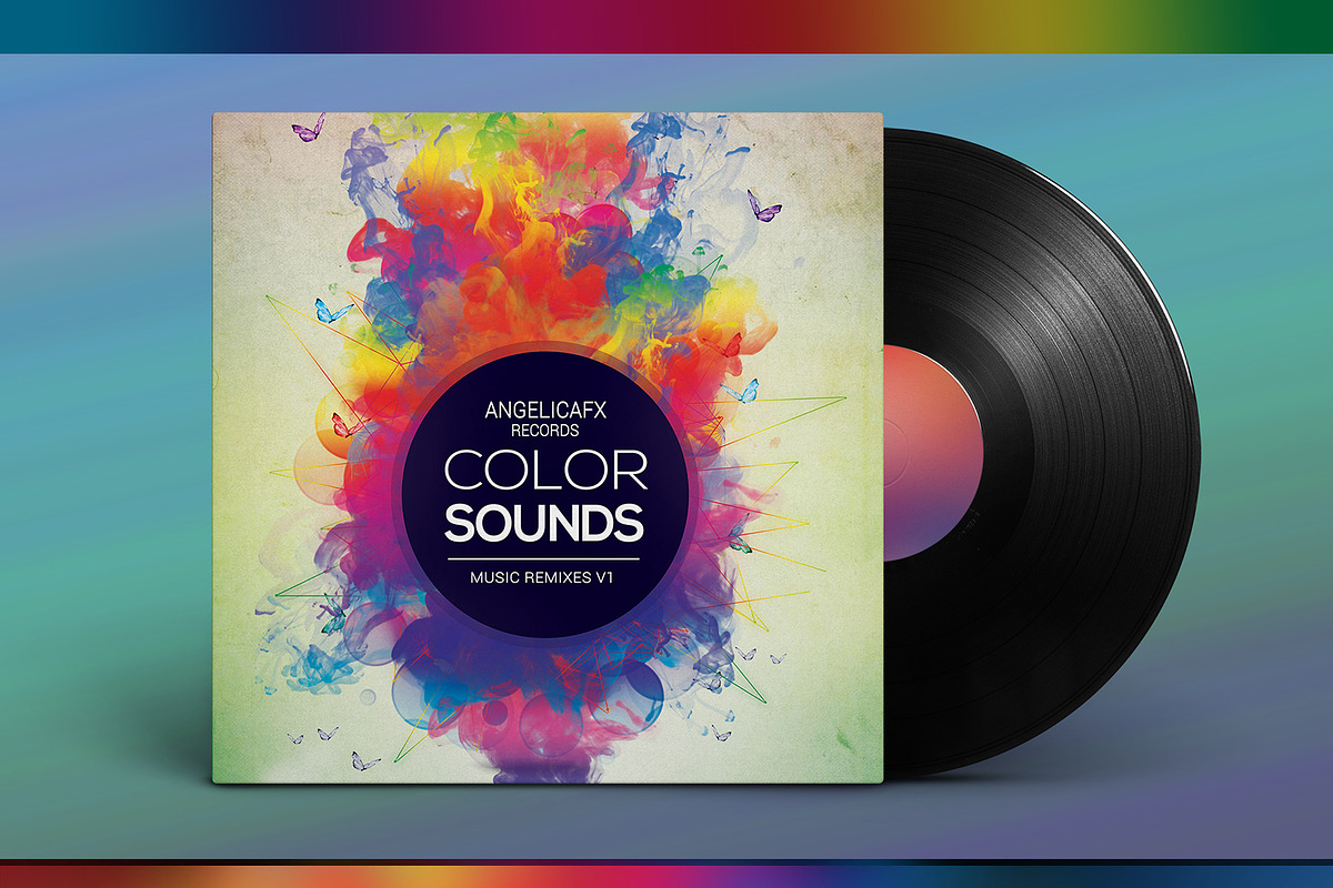 Color Sounds Album Cover Artwork, a Social Media Template by angelicafx