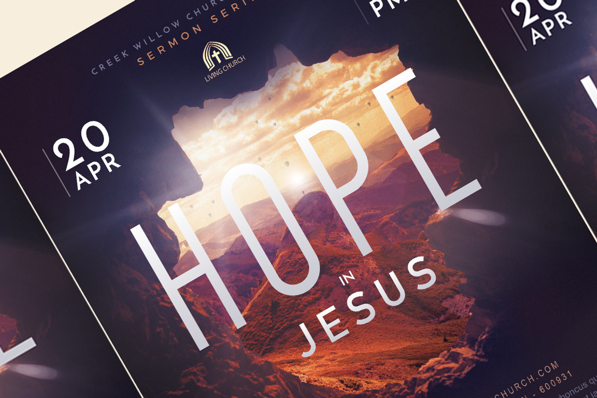 Church/Christian Themed Flyer - Hope, a Flyer Template by PremadePixels.com