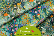 Whimsical Field Flowers Patterns, a Pattern Graphic by Ninterints