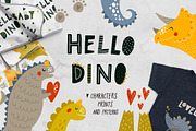 Cute Dinosaurs - Hello Dino, an Animal Illustration by tatiletters