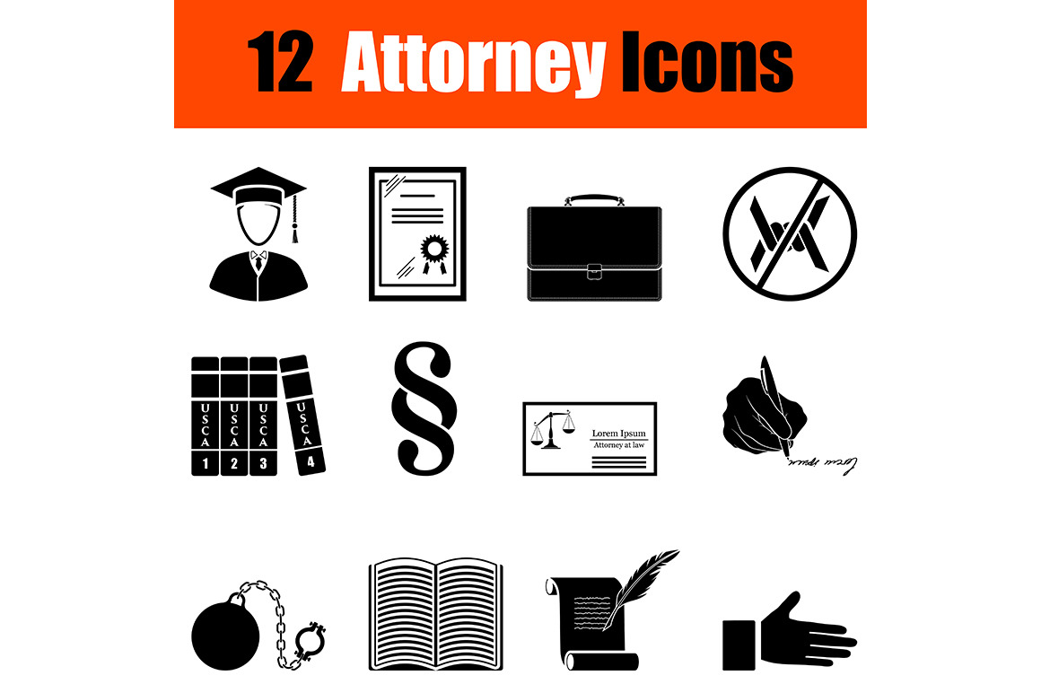 Set of attorney icons | Work Illustrations ~ Creative Market