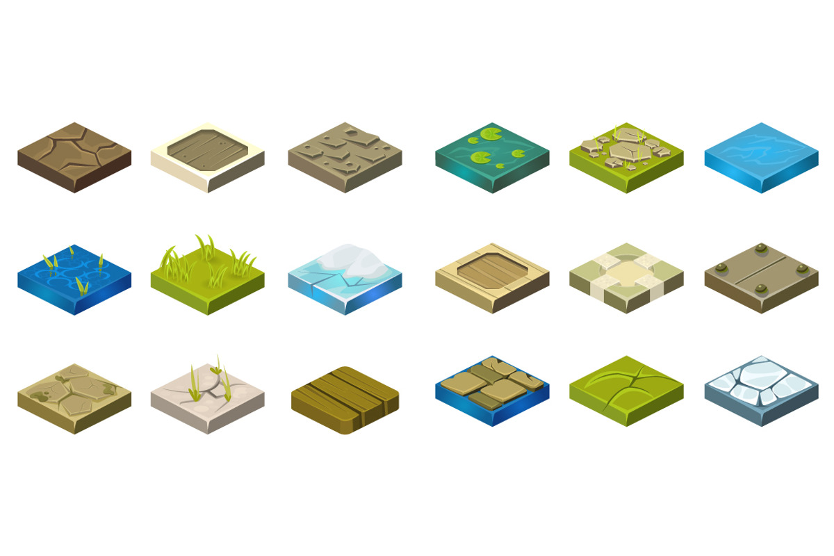 Set of ground surfaces, a Decorative Illustration by TopVectors