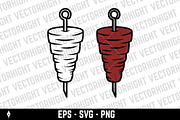 Illustration of kebab. Design svg, a Food Illustration by Vectorhight