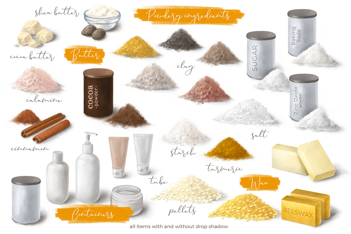Cosmetics Recipes Creator Set, an Illustration by LeiaSW