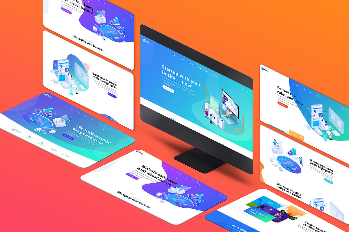 Isometric iMac Website Mockup, a Mac Mockup by KL-Webmedia | Creative ...