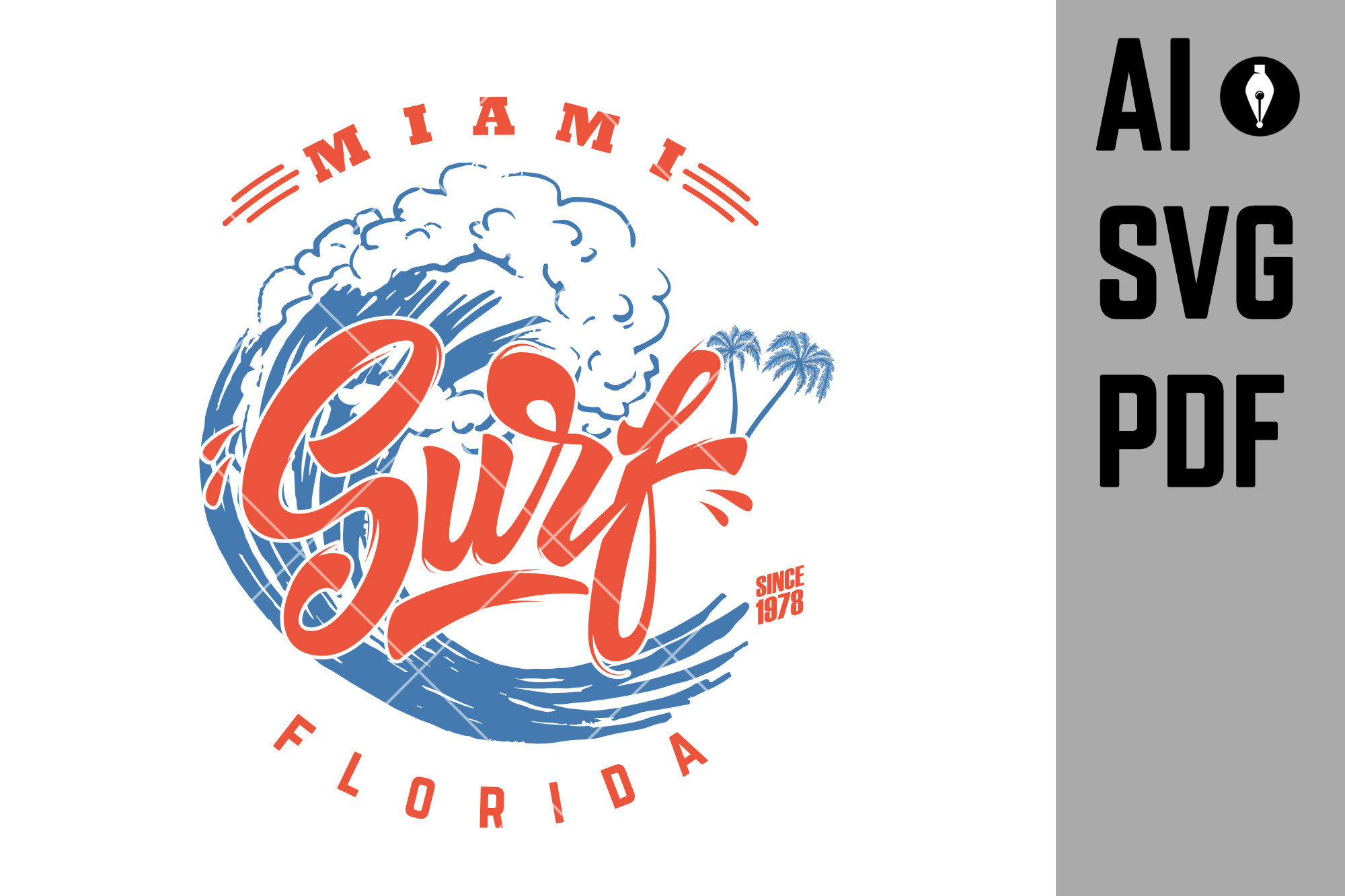 Miami surf. Emblem template, an Object Graphic by Vectorhight