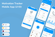 Motivation Tracker Mobile App UI Kit, an UI Kit Template by Betush