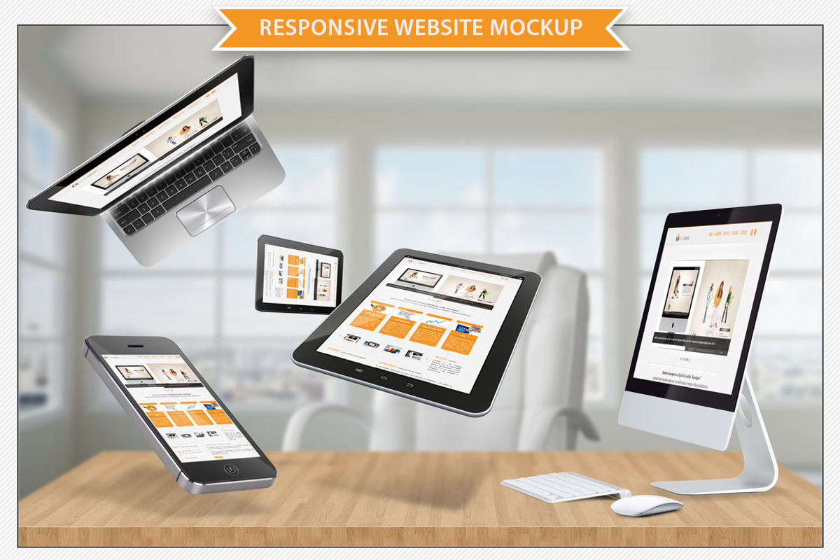 Responsive Website Mockup, an iPhone Mockup by Plus Media