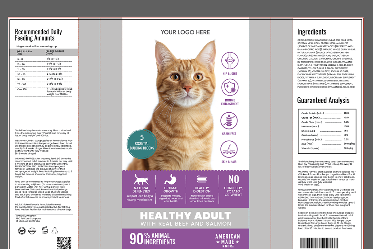 Cat label design template
