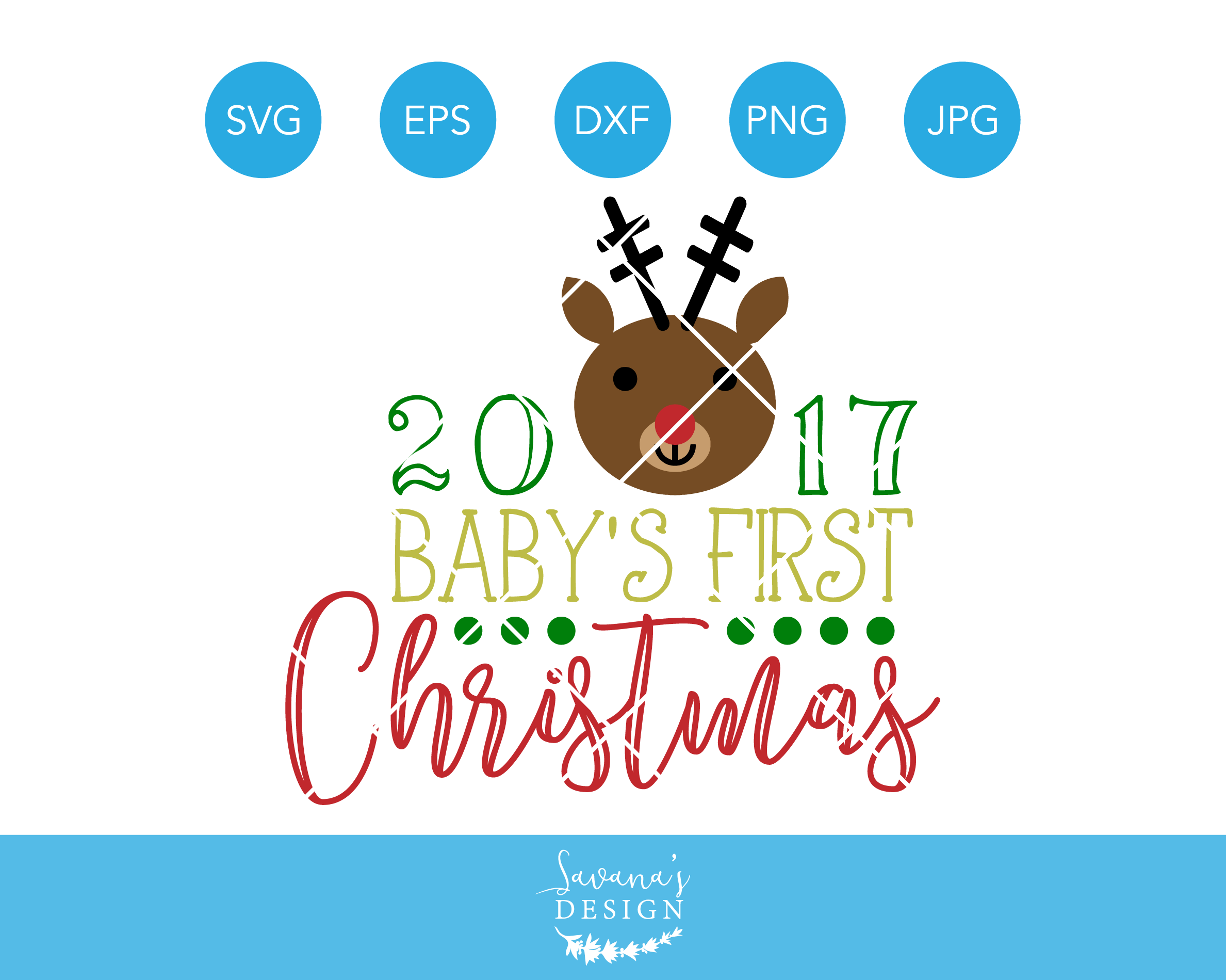 Babys First Christmas Deer SVG, an Illustration by SavanasDesign ...