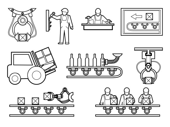 Industrial and manufacturing process, a Graphic by Microvector