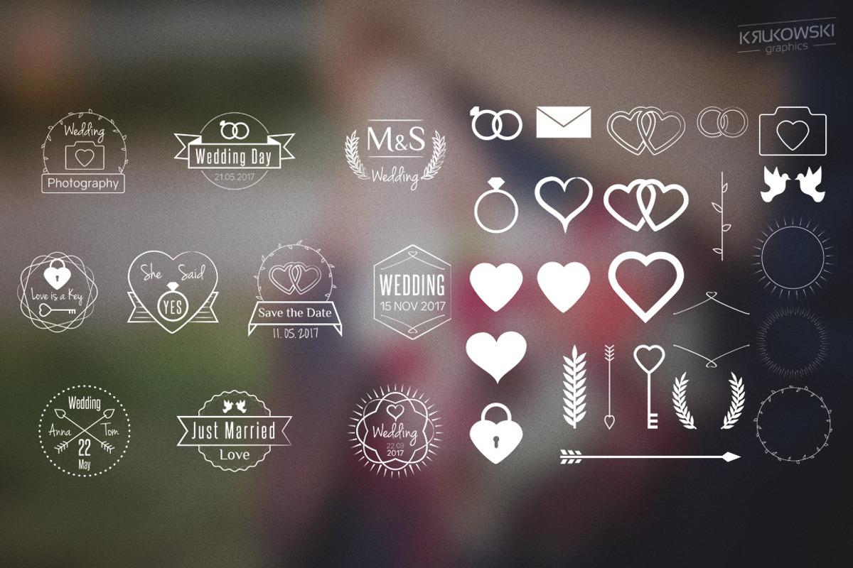 Wedding Stamp Badges Logos, a Branding & Logo Template by Krukowski ...