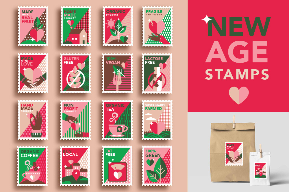 New Age Stamps/Labels, an Icon by Werlang Paper