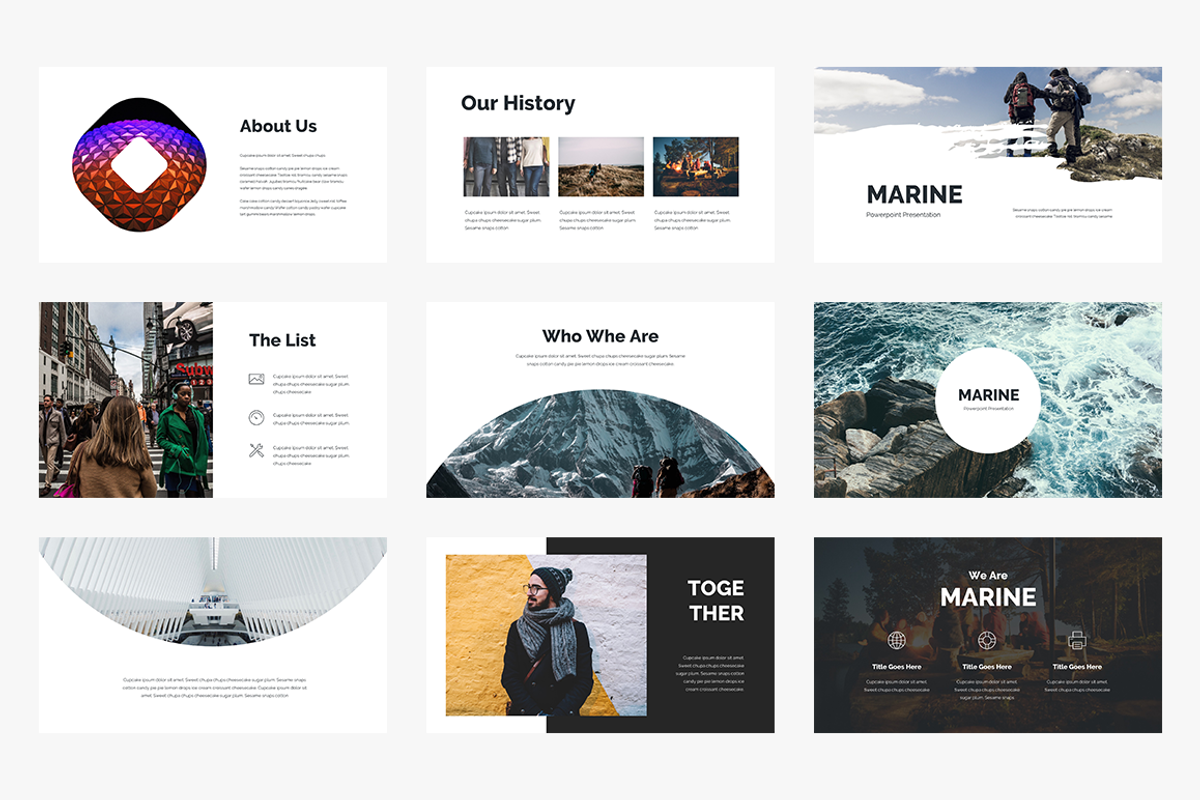MARINE - Powerpoint Template, a Presentation Template by Qiudes