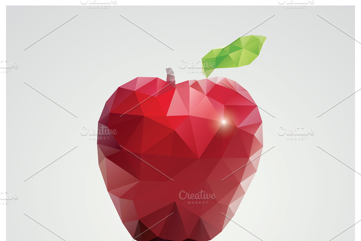 Collection of 10 Geometric Fruits, an Object Graphic by Blue Lela Design