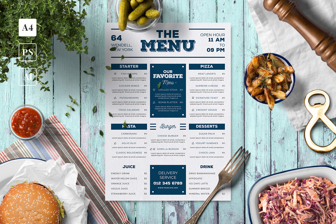 Summer Food Menu, a Templates & Theme by The Savory Directors