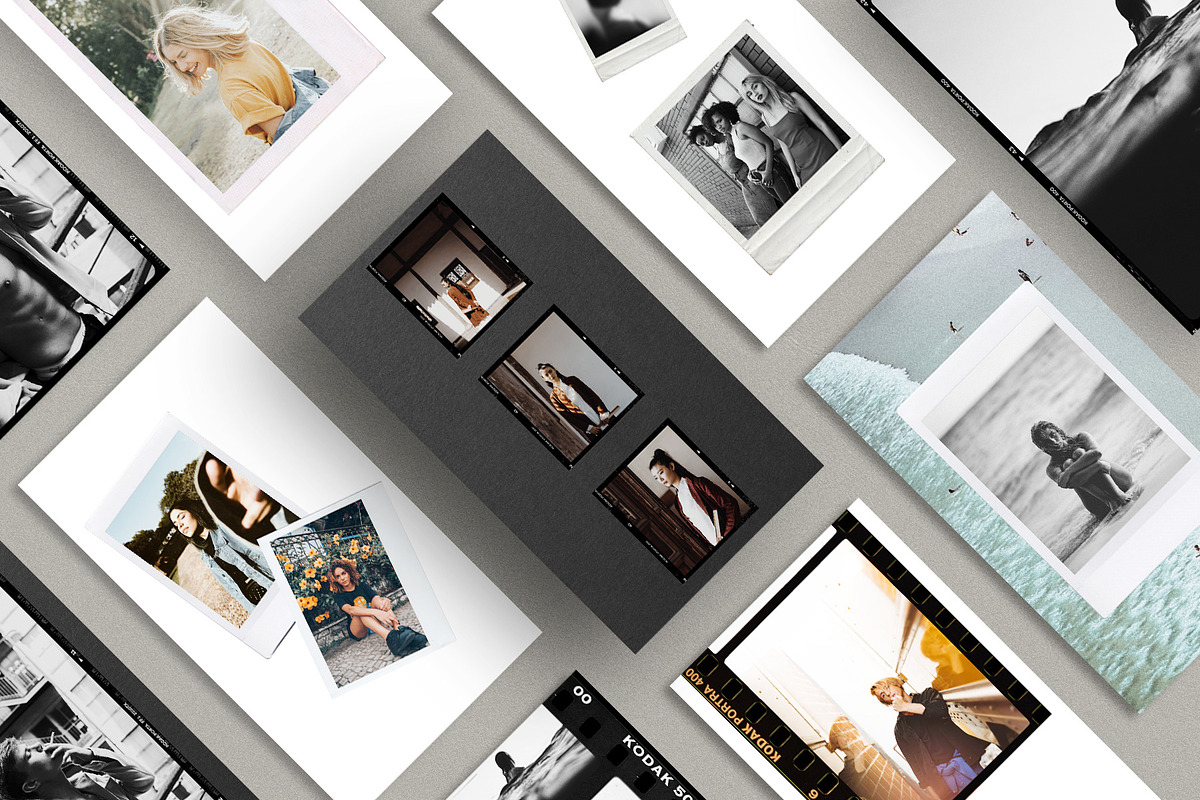 100 Film Frames & Instant Templates, a Social Media Template by The Muza