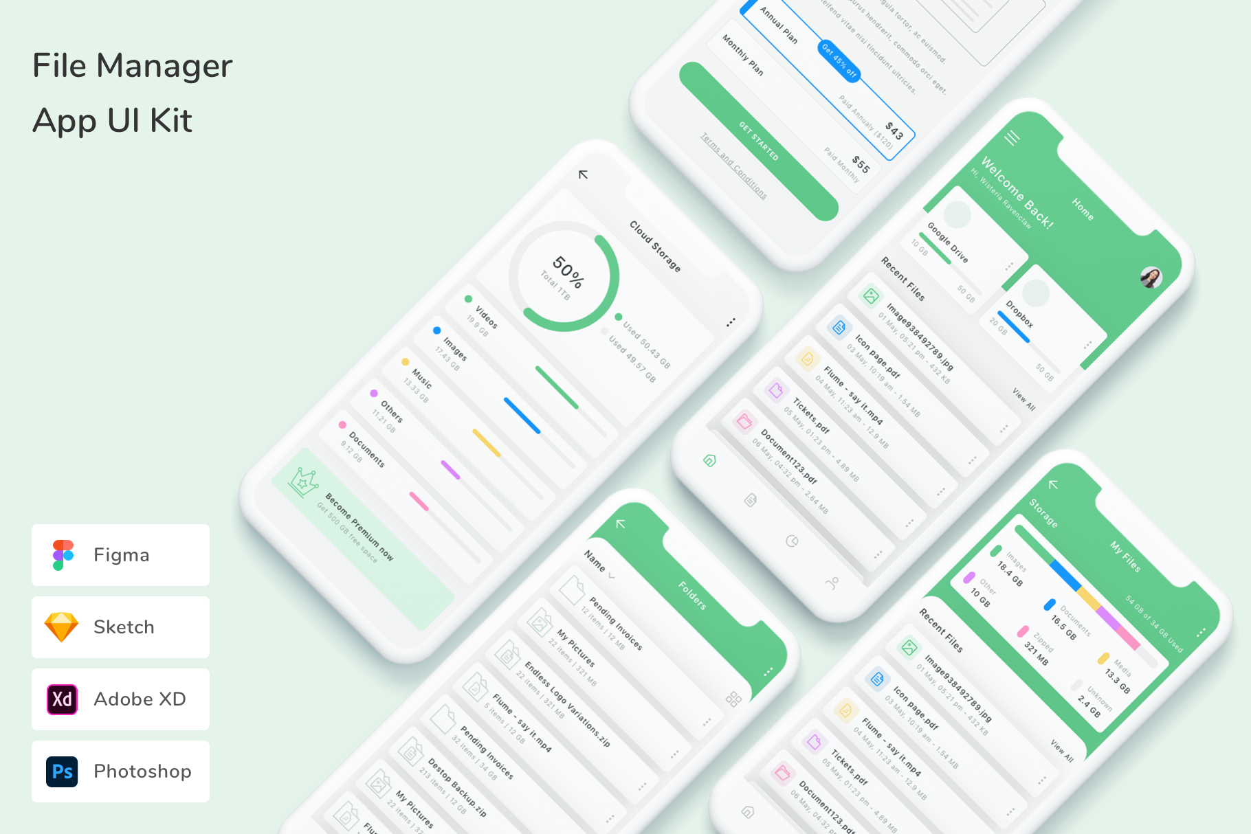 File Manager App UI Kit, an UI Kit Template by Betush