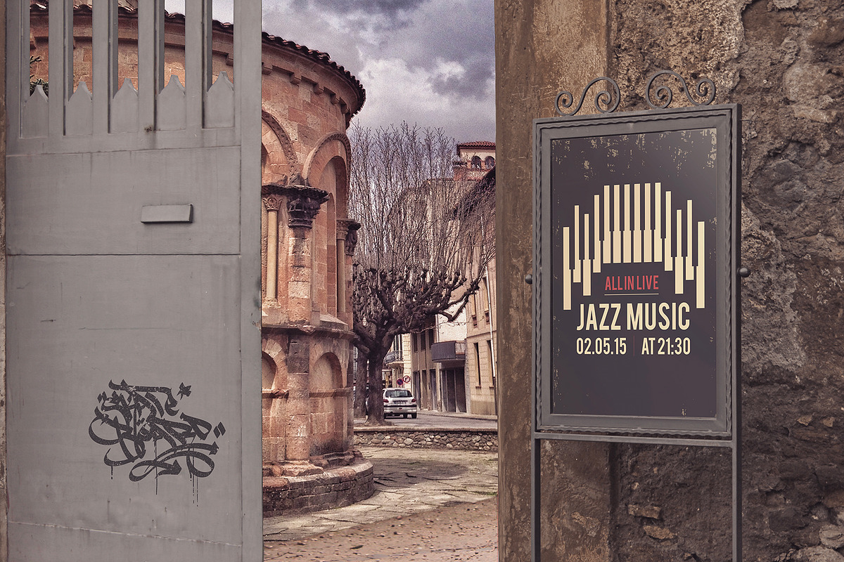 Entrance Backgrounds Poster Mockup, a Product Mockup by SmartDesigns