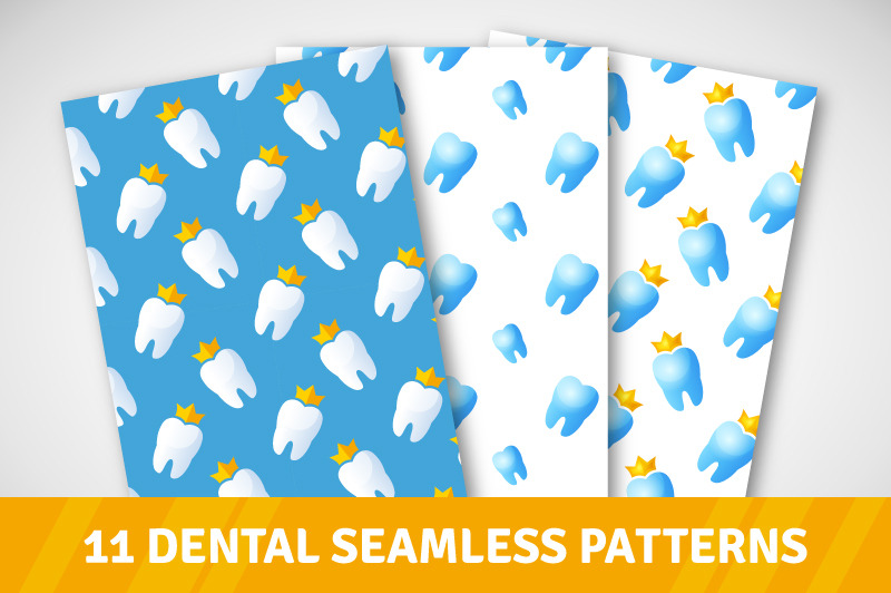11 Dental Patterns, a Pattern Graphic by kotoffei