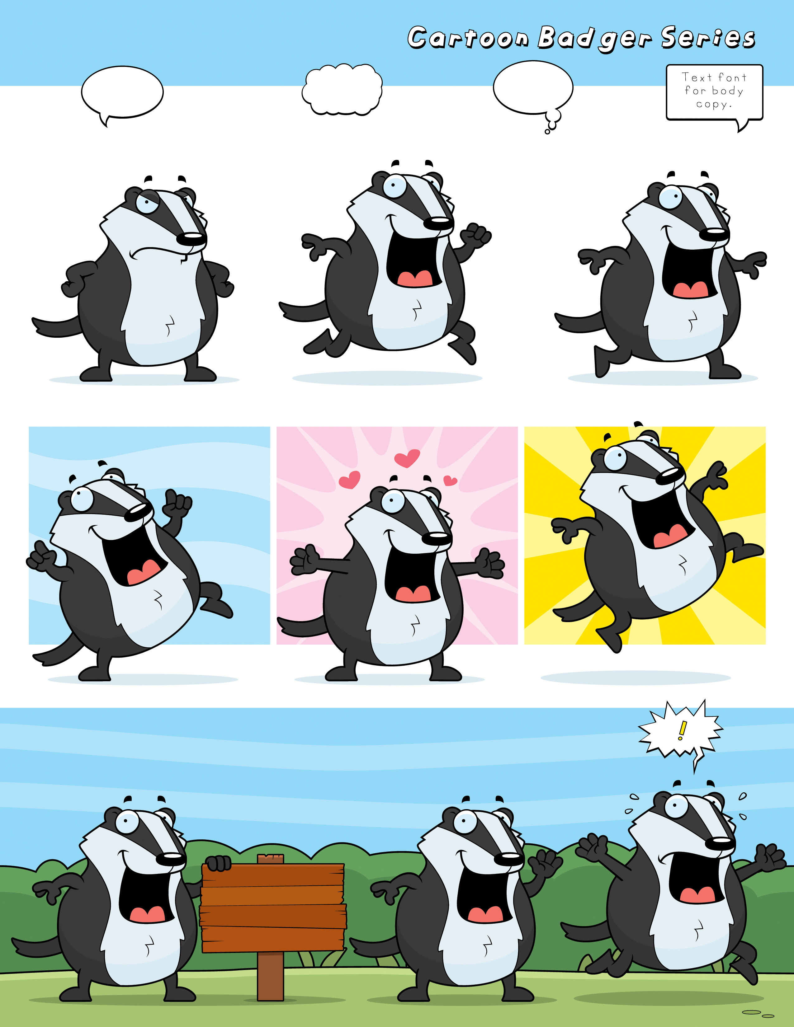 Cartoon Badger Series, a Graphic by cthoman