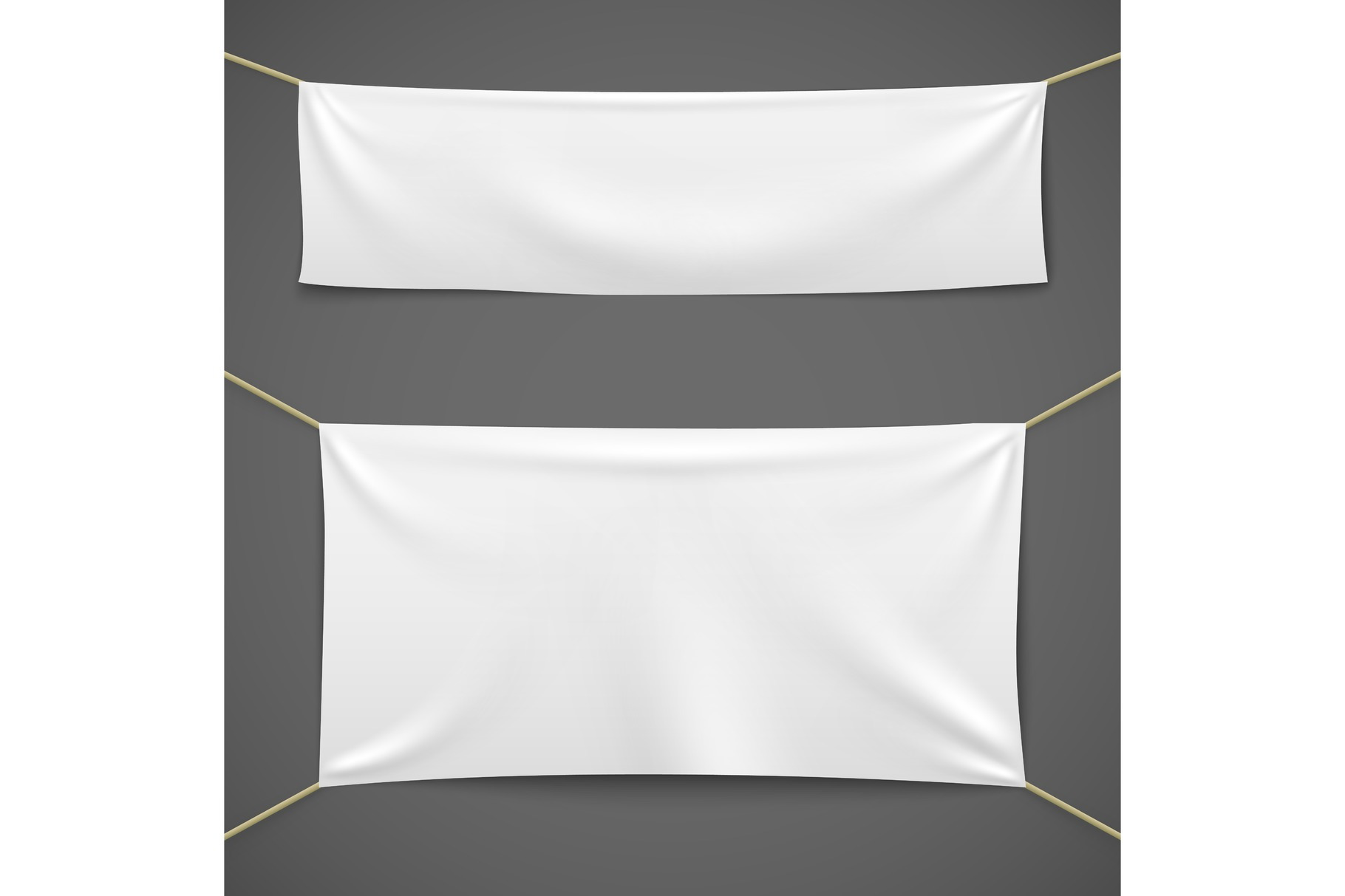 White textile banners. Blank fabric, a Texture Graphic by YummyBuum