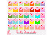 64 Colorful, Mail Clipart, an Illustration by Doodle Cloud Studio
