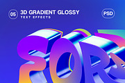 3D Glossy Gradient Text Effects Pack | Layer Styles ~ Creative Market