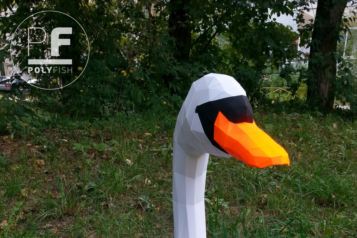 DIY Swan 3D model template, a Graphic by PolyFish