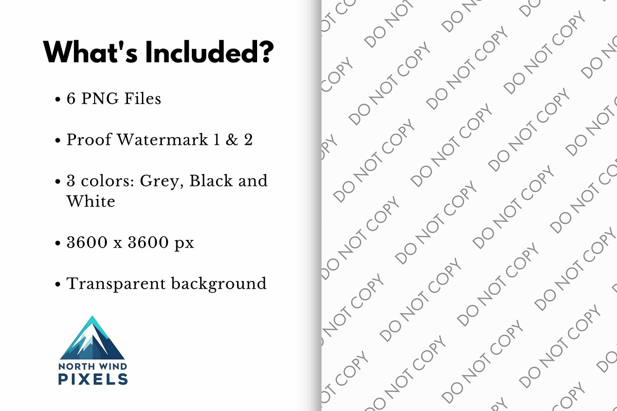 6 Do Not Copy Watermark Overlays, a Pattern Graphic by NorthWindPixels