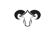 head Suffolk sheep logo design vector