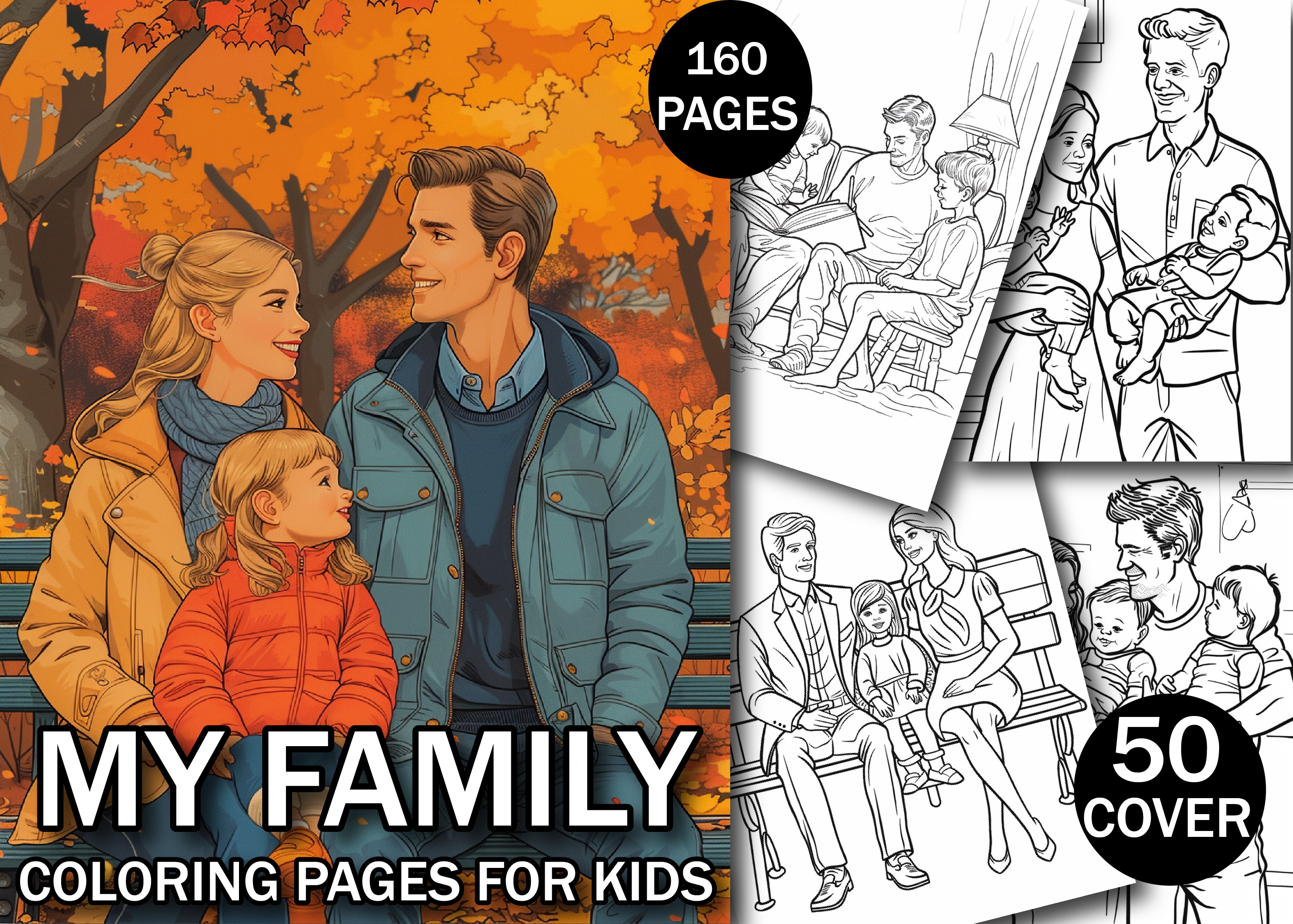 My Family Coloring Pages for Kids, a Person Illustration by Design Home