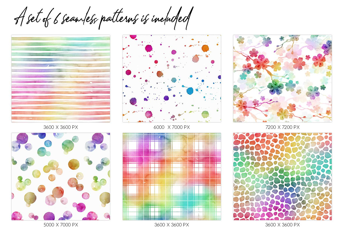 10 Huge Rainbow Watercolors, a Background Graphic by AdenaJ