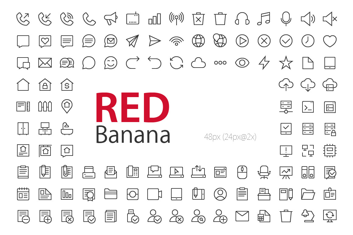4200+ RED Banana Icons, an Outline Icon by Palau