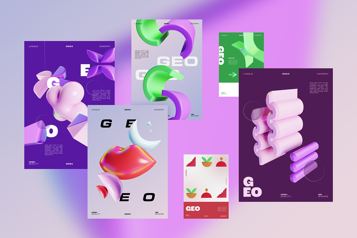 GEO/3D 220+ Colorful illustrations, an Object Graphic by assetpro.design