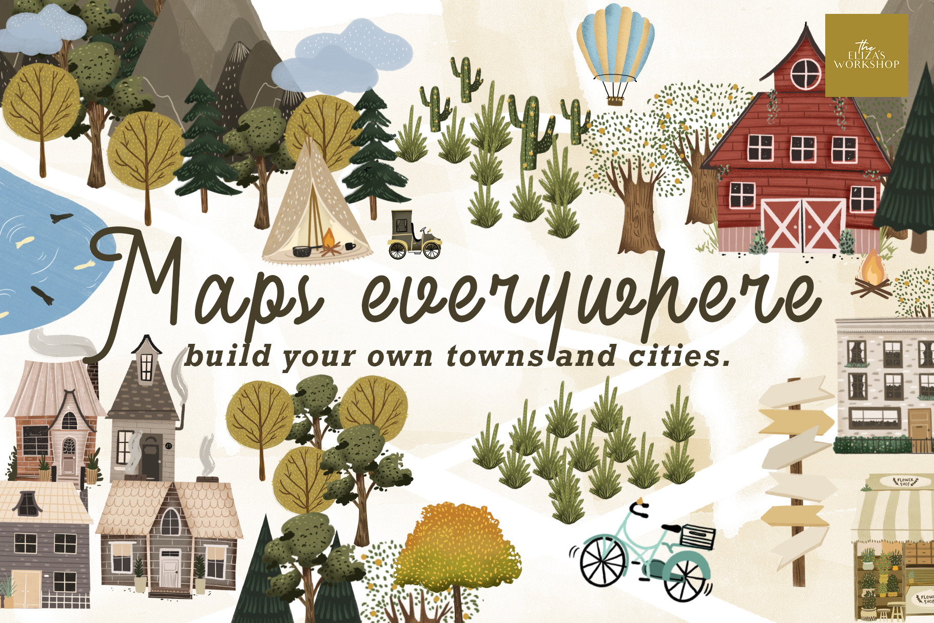 Maps Everywhere map creator, an Illustration by Cocoa studio by Eliza M