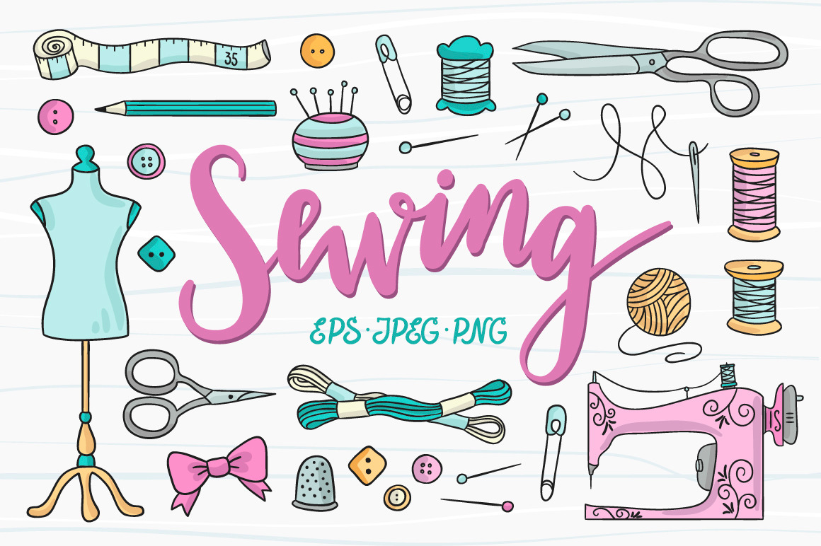 Sewing Hand Drawn Illustrations, an Illustration by Redchocolate